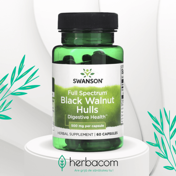 Coji De Nuca Neagra (Nuc Negru American), 500 Mg, 60 Capsule - Herbacom.ro